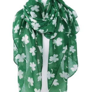 GERINLY Shamrock Scarf Fashion Spring Wrap Green Shawl for St. Patrick's Day Travel Head Scarf Unique Hijab (Green)