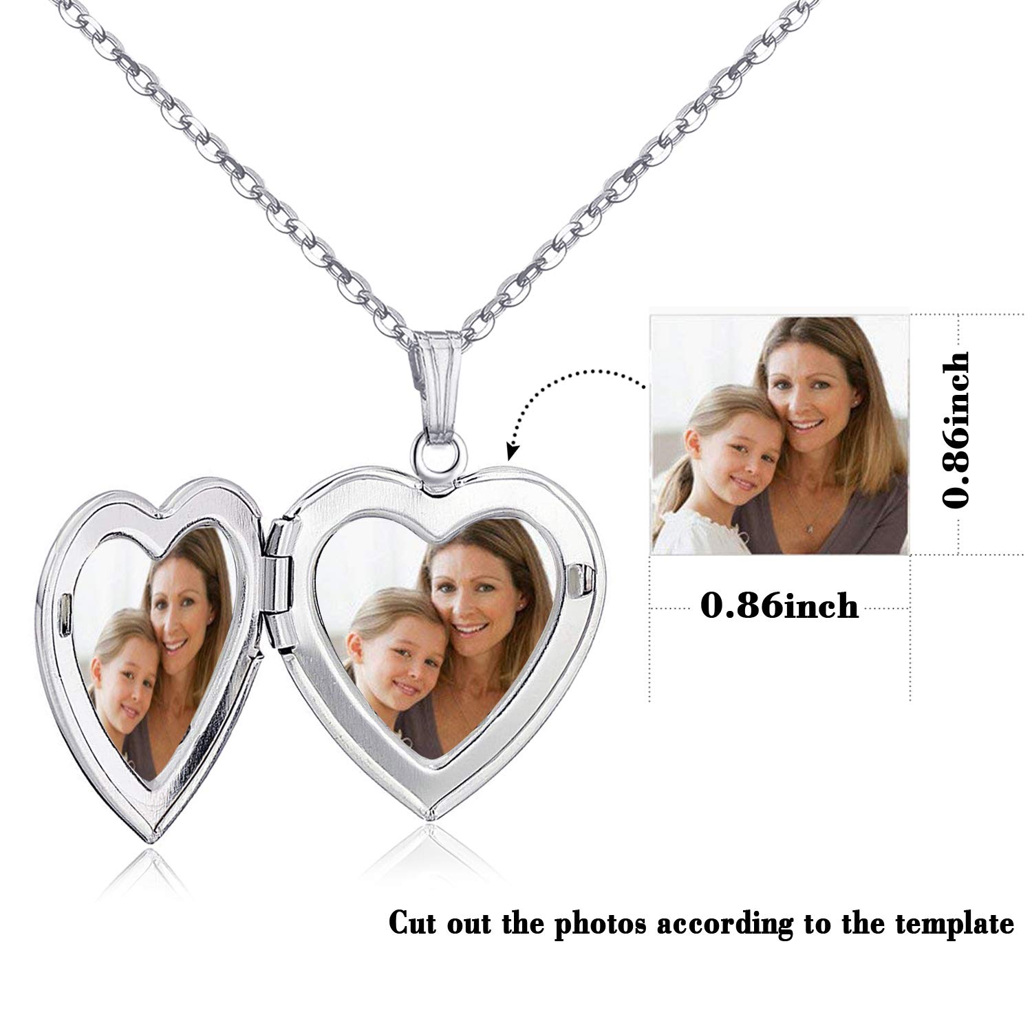 MUERDOU Locket Necklace that Holds Pictures Initial Alphabet Letter Heart Shaped Photo Memory Locket Pendant Necklace (K)