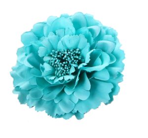 hc-01 floral fall peony flower hair clip flamenco dancer pin up flower brooch (turquoise)