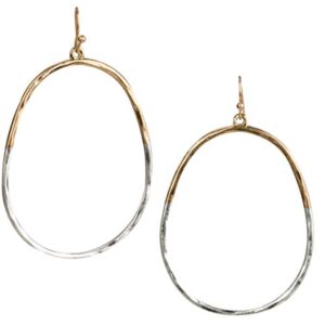 SPUNKYsoul Oval Hoop 2 toned Earrings for Women (Gold/Silver)