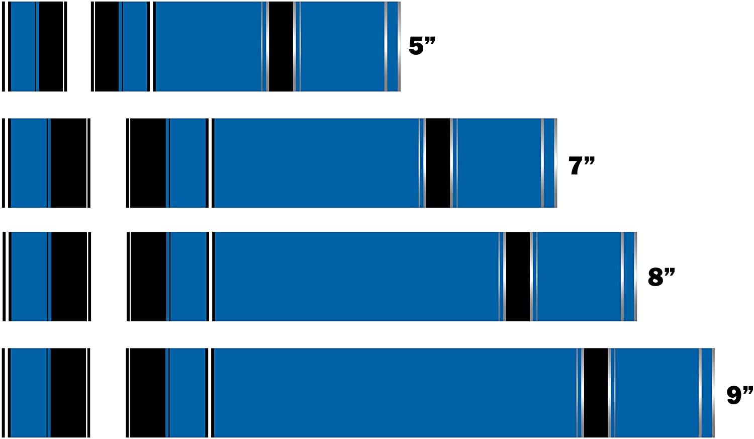 White Water Archery Non-Laminated Blue Traditional 10 Crest Arrow Wraps 15 pk Choose Length Width (7.75)