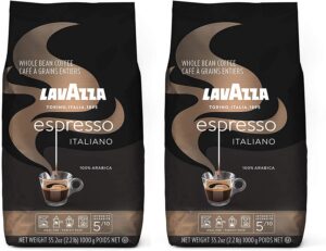 lavazza caffe espresso 100% arabic whole bean coffee (2.2 lbs) - pack of 2