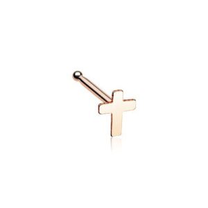 covet jewelry rose gold dainty cross icon nose stud ring