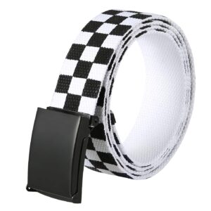 hde boys black white checkered belt military canvas web belts for men