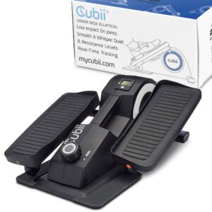 cubii jr: desk elliptical w/built in display monitor, easy assembly, quiet & compact, adjustable resistance (silver)