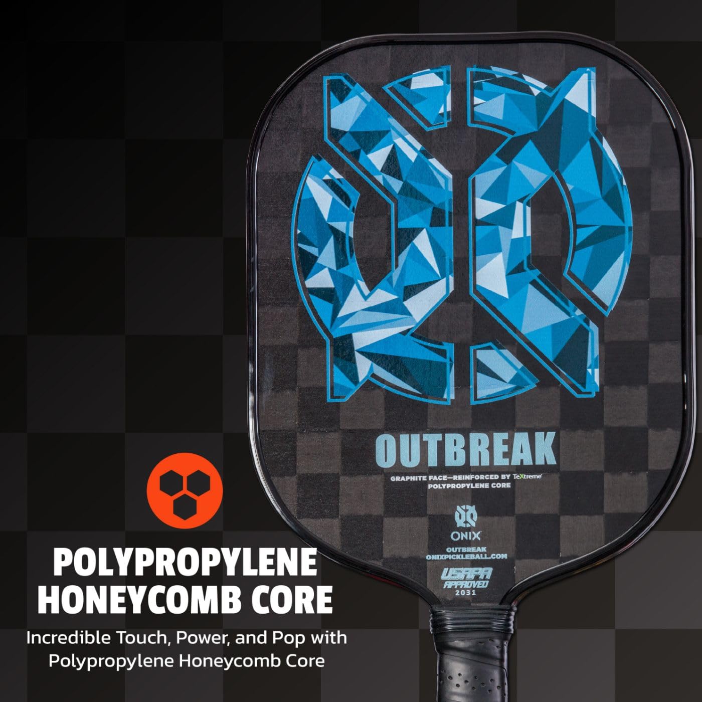 ONIX Outbreak Pickleball Paddle Reinforced by TeXtreme® Technology for Improved Performance and Stronger Play