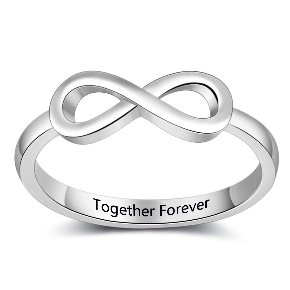 Fortheday Personalized Infinity Knot Rings for Women Best Friends Promise Rings for BFF Custom Sisters Infinity Rings Engagement Wedding Bands