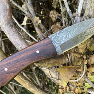 Perkin Hunting knife with Sheath Damascus Steel full tang BT11