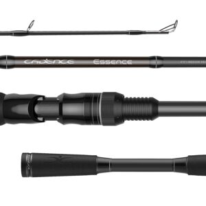 cadence essence fishing rod, extremely sensitive baitcasting rod, strong & lightweight 24-ton graphite rod, super smooth stainless steel guides with sic inserts, freshwater fishing pole