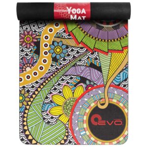 3mm Yoga Mandala Mat with Rubber Base and Suede Face multicolor