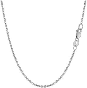 14k solid yellow or white gold 1.5mm shiny diamond cut cable link chain necklace for pendants and charms with lobster-claw clasp (16", 18", 20", 22", 24" or 30 inch)