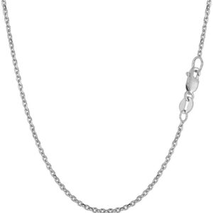 14k SOLID Yellow or White Gold 1.5mm Shiny Diamond Cut Cable Link Chain Necklace for Pendants and Charms with Lobster-Claw Clasp (16", 18", 20", 22", 24" or 30 inch)