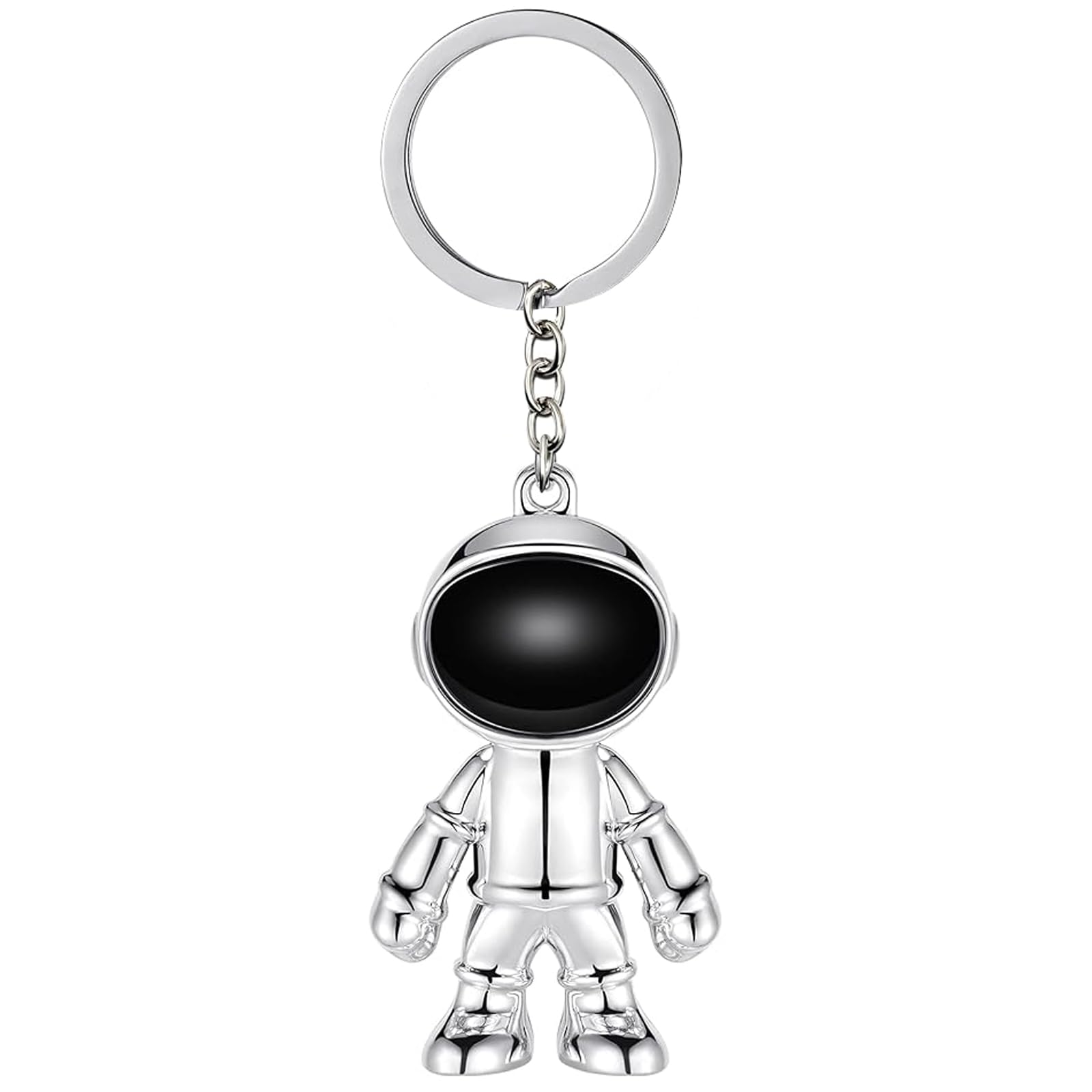 MUAMAX Sliver Spaceman Keychains for Men Creative Astronaut Spacemen Car Key Chain Car Key Accessory Backpack Purse Bag Charms Lucky Astronaut Keyrings Men/Women