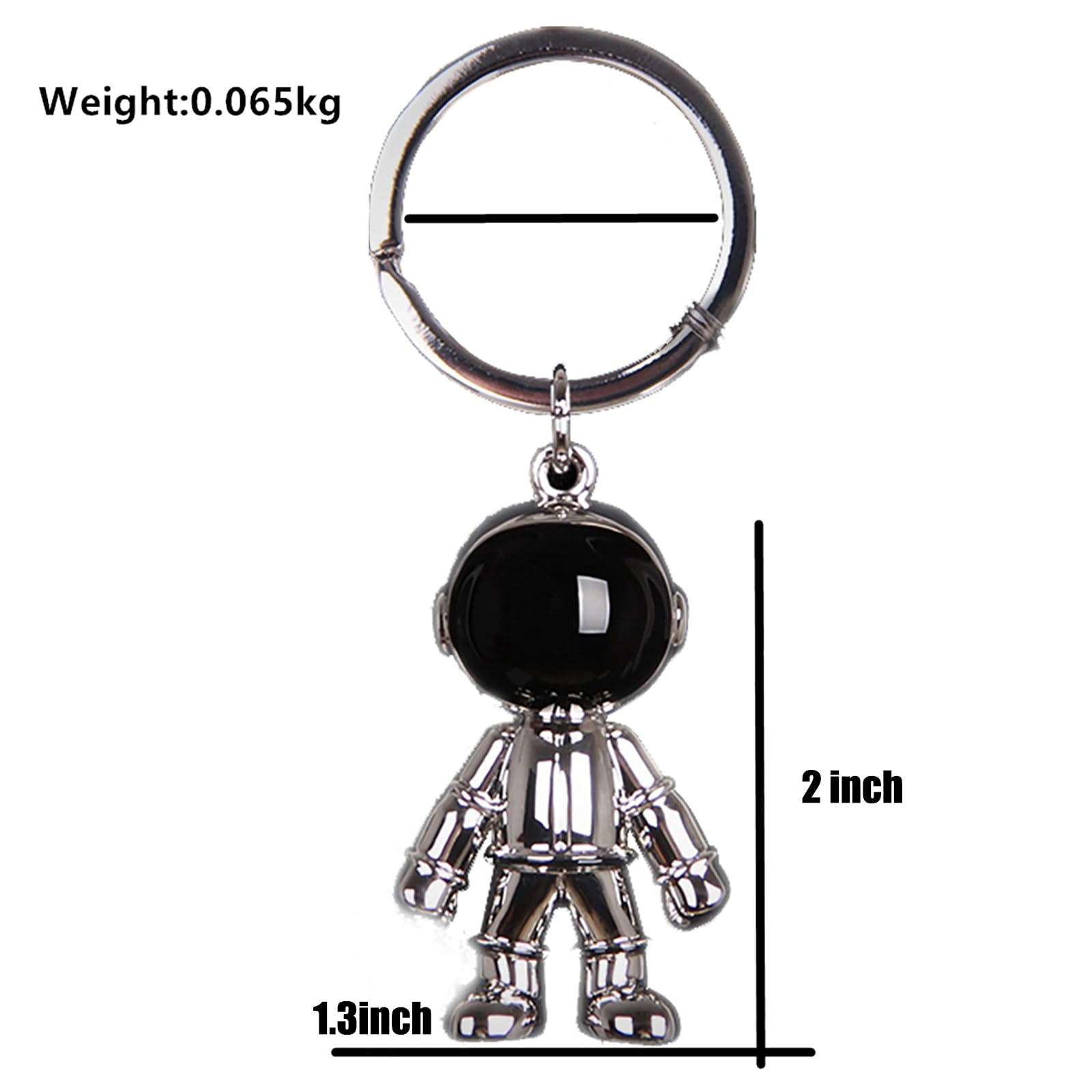 MUAMAX Sliver Spaceman Keychains for Men Creative Astronaut Spacemen Car Key Chain Car Key Accessory Backpack Purse Bag Charms Lucky Astronaut Keyrings Men/Women