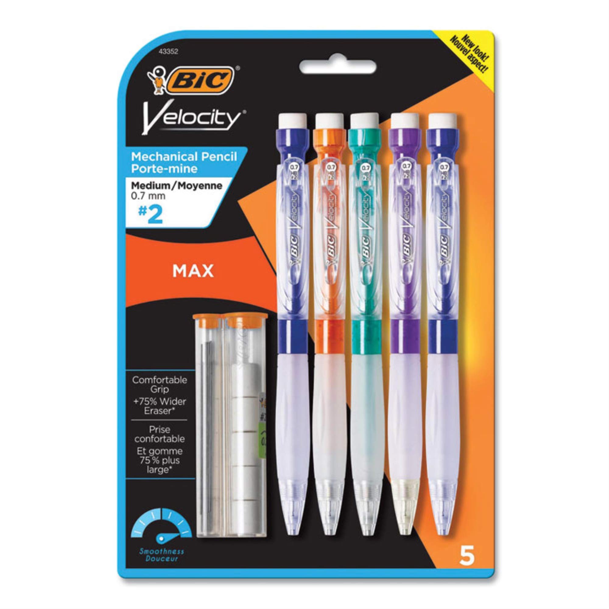 BIC MPMX7P51 Velocity Max Pencil, HB2, No. 2, 0.7 mm