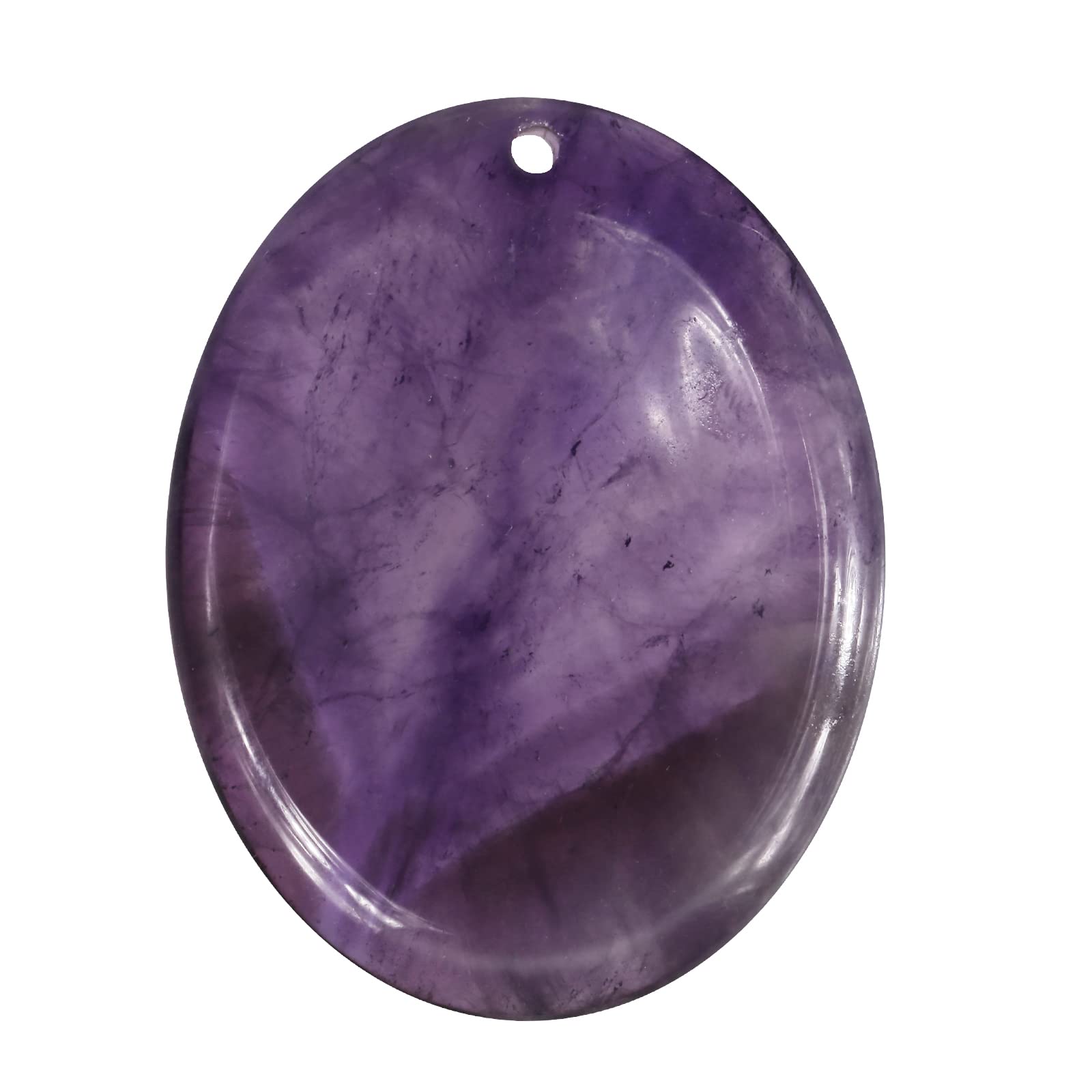 Nupuyai Oval Worry Stones Healing Crystal Polished Thumb Palm Stone Pendant for Unisex, Amethyst