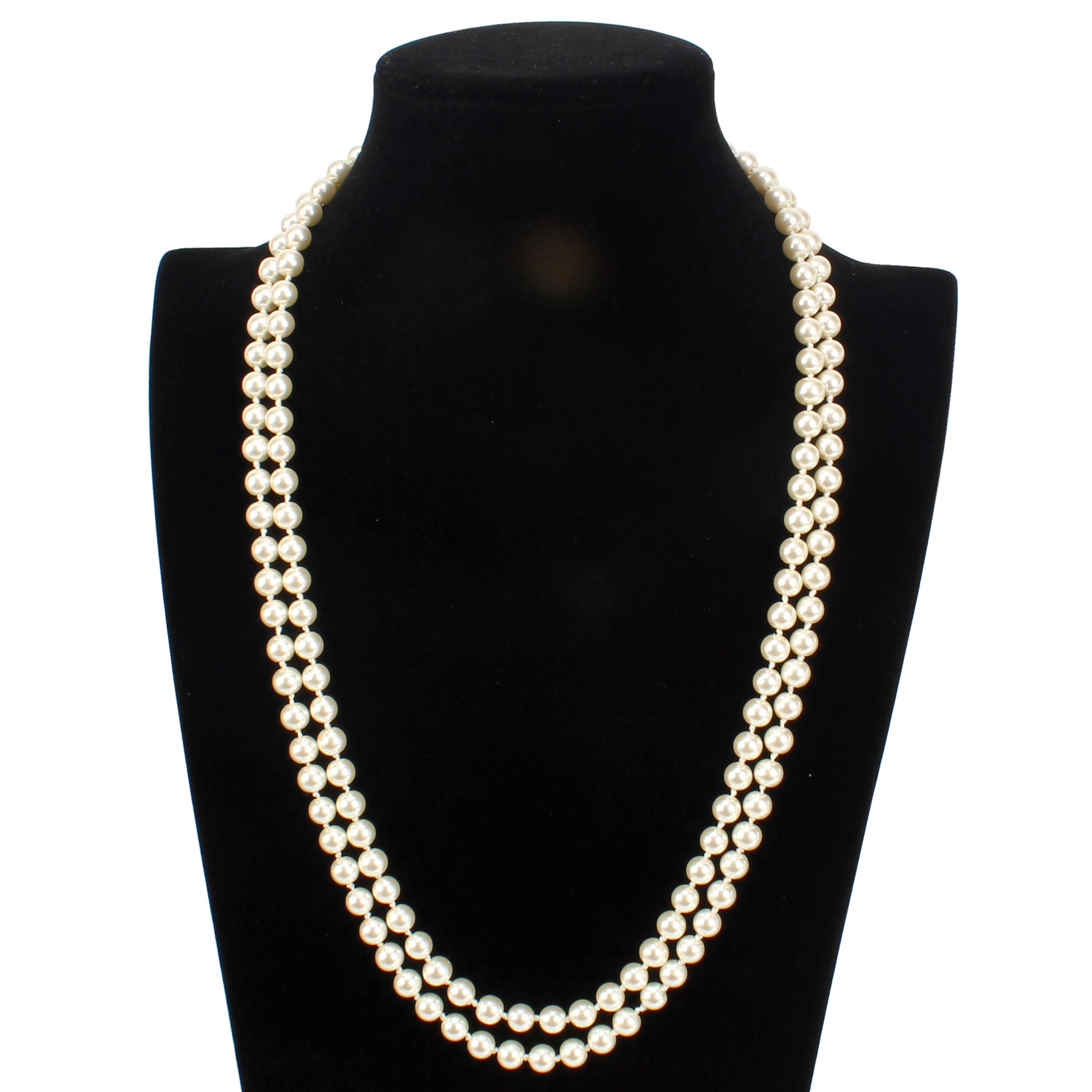 Flapper Pearls 1920s Faux Pearls Pendants Long Fake Pearls Necklace 58"(1piece) for Women Jewelry