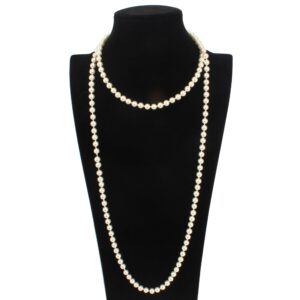 Flapper Pearls 1920s Faux Pearls Pendants Long Fake Pearls Necklace 58"(1piece) for Women Jewelry