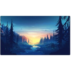 imegny large gaming mouse pad, extended xxl desk pad & non-slip rubber mat for mice and keyboard with stitched edges （90x40 fengjing）