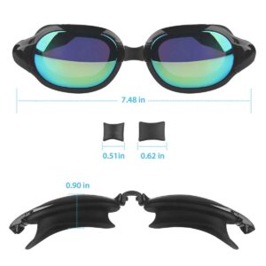 Firesara Swim Goggles, No Leaking Large Frame Wide View Pool for Women Men