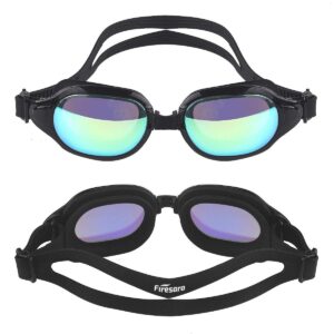 Firesara Swim Goggles, No Leaking Large Frame Wide View Pool for Women Men