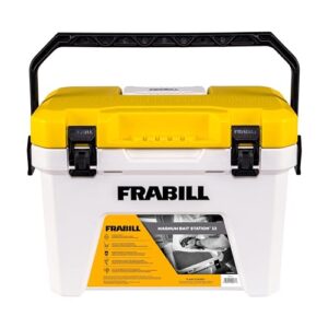 frabill magnum bait station 13 quart live bait well, white and yellow