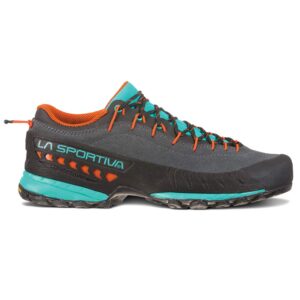 la sportiva womens tx4 approach/hiking shoes, carbon/aqua, 7.5-8