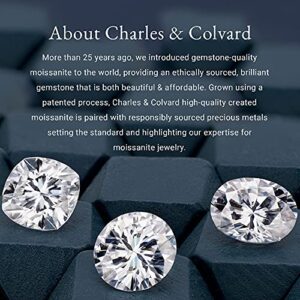 Charles & Colvard Created Moissanite 7.5mm Round Cut Bypass Engagement Ring for Women | 1.74 cttw DEW | Lab Grown | Solid 14K White Gold with Rhodium | Size 9