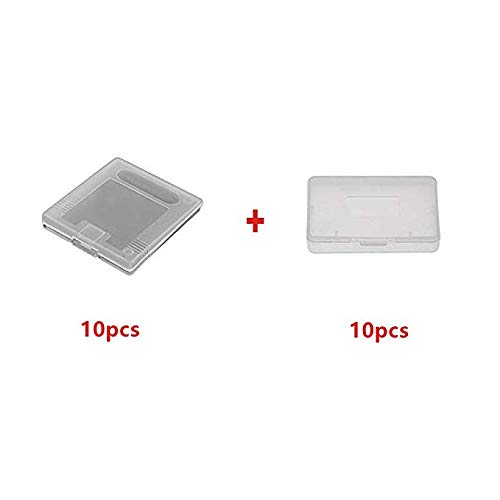 WICAREYO 10pcs Clear White Game Cartridge Protection Case for Gameboy Color GBC & 10pcs Clear Protection Game Case Dust Cover for Gameboy Advance GBA