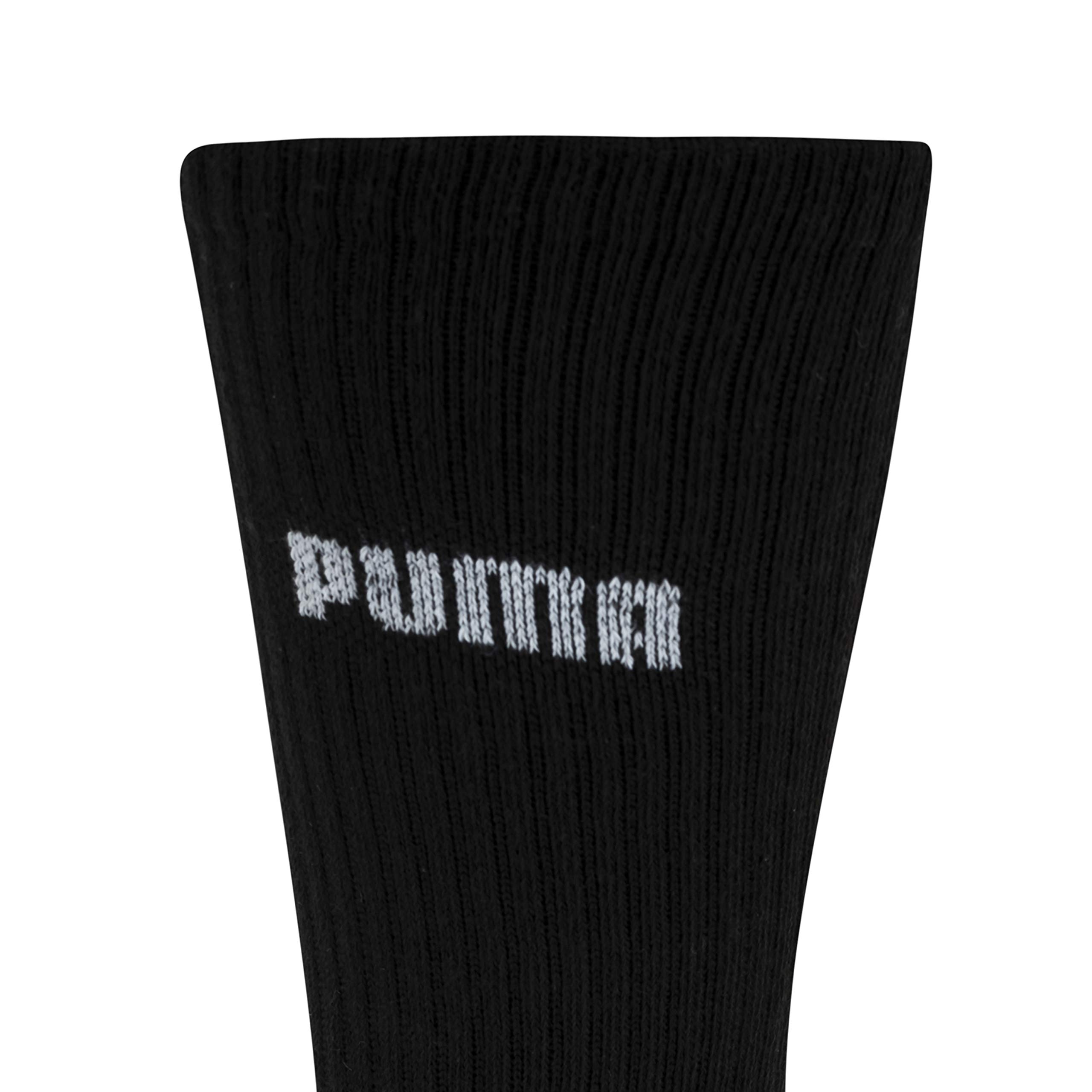 PUMA mens 6 Pack Crew Socks, Black/Grey Logo, 13-Oct US