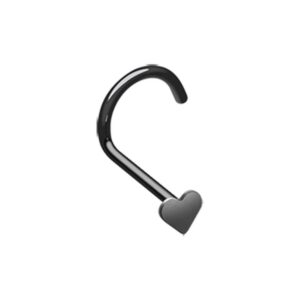 colorline heart nose screw ring (black)