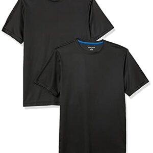 Amazon Essentials Men's Active Performance Tech T-Shirt (Available in Big & Tall), Pack of 2, Black, Large