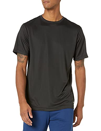 Amazon Essentials Men's Active Performance Tech T-Shirt (Available in Big & Tall), Pack of 2, Black, Large