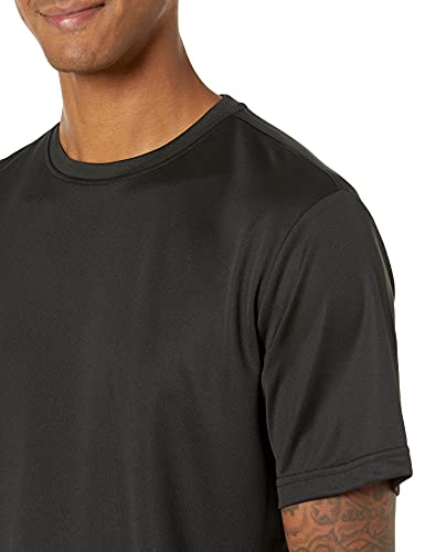 Amazon Essentials Men's Active Performance Tech T-Shirt (Available in Big & Tall), Pack of 2, Black, Large