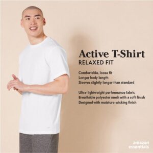 Amazon Essentials Men's Active Performance Tech T-Shirt (Available in Big & Tall), Pack of 2, Black, Large