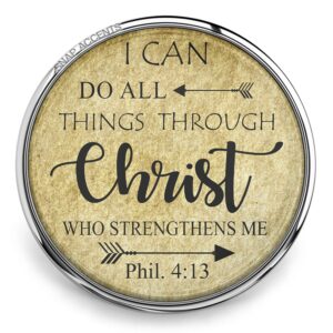 choose a color | all things through christ jesus snap jewelry 18mm bible scripture verse christian ginger charm button fits necklaces, bracelets, keychains, rings vintage