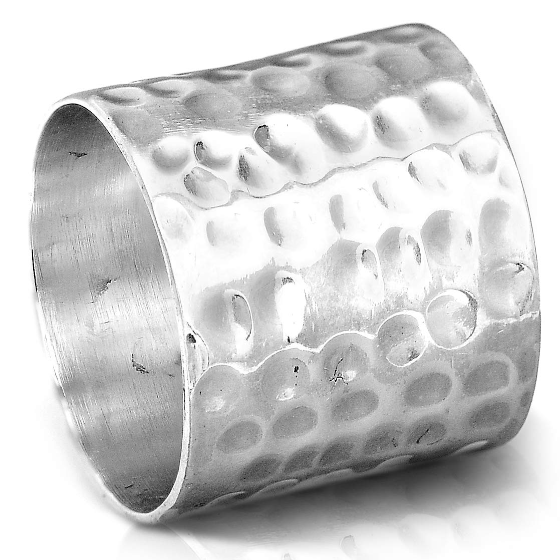 Boho-Magic 925 Sterling Silver Band Ring for Women | Cool Plain Simple Cuff Ring | Hammered Wide Statement Jewelry | Size 6-9 | Gift Box Bonus (8)