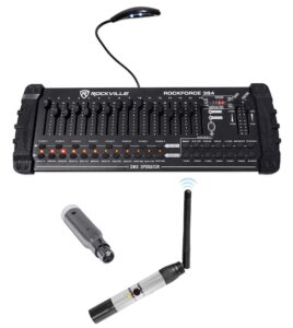 rockville rockforce 384 channel dmx controller+rechargeable receiver+transmitter