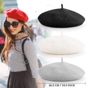 QUACOWW 4 Pieces 4 Colors Beret Hat French Style Elegant Trend Beanie Hats for Women and Girls