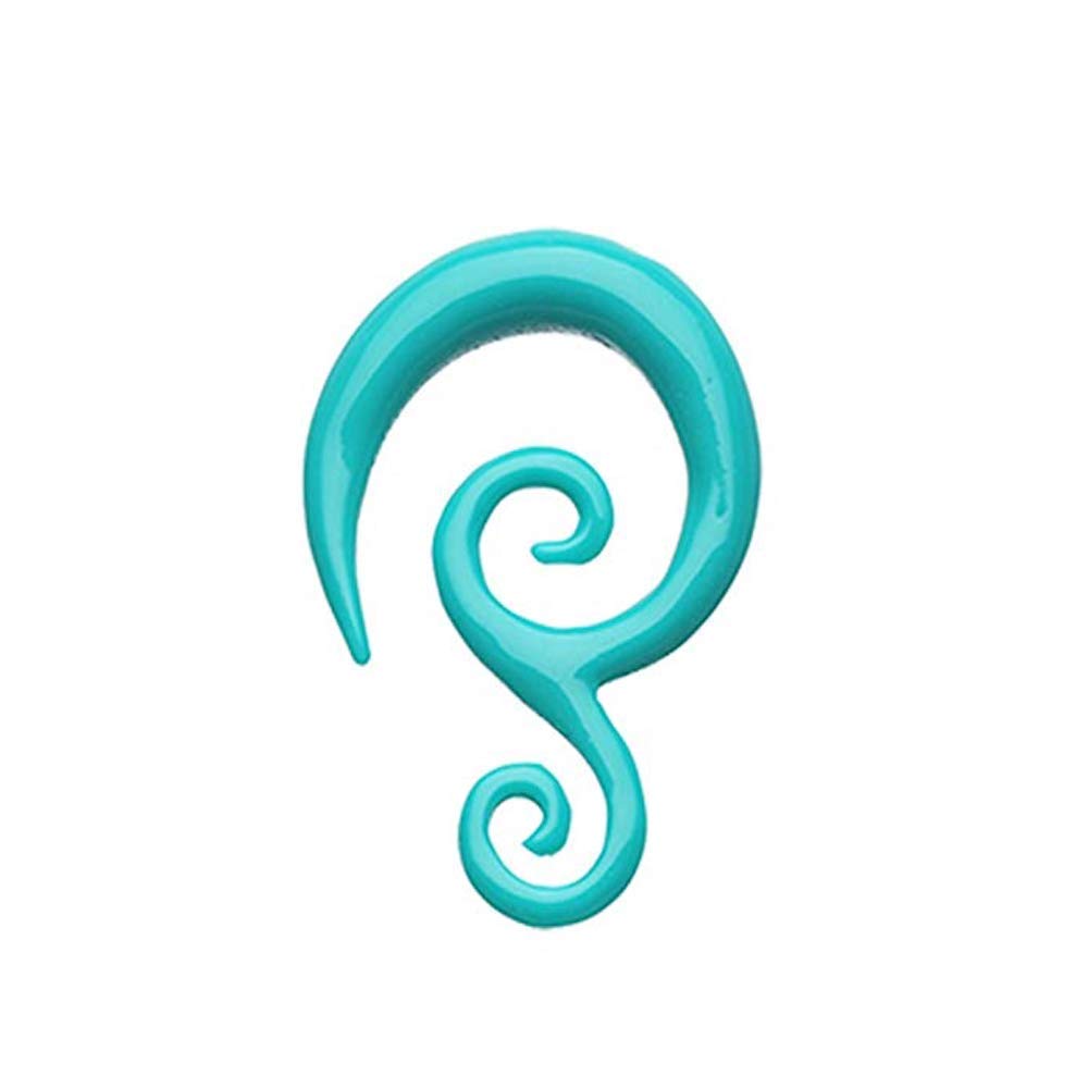 Covet Jewelry Double Tribal Spiral Acrylic Ear Gauge Spiral Hanging Taper (12 GA (2mm), Teal)