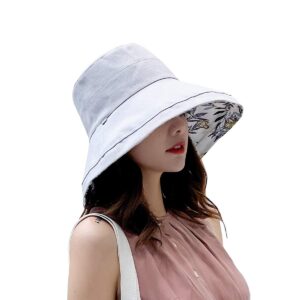 farodor women’s print floral reversible bucket hat uv sun protection wide brim summer beach cap