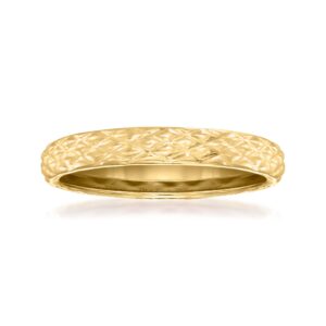 ross-simons 18kt yellow gold quilted ring. size 9