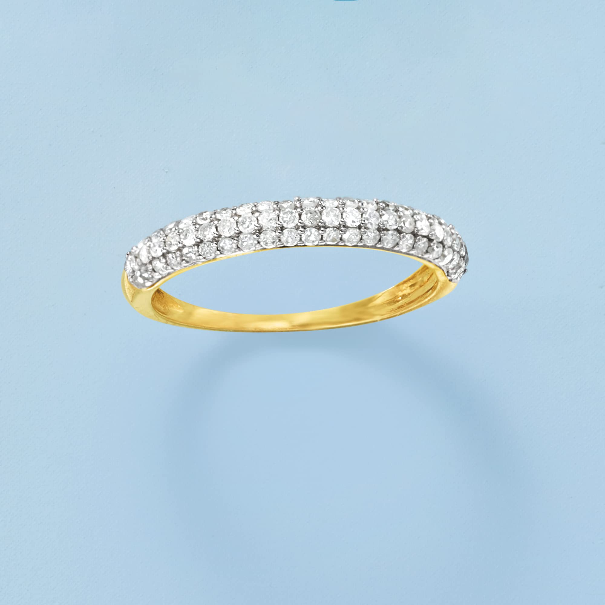 Ross-Simons Pave Diamond Halfway Band Ring in 14kt Gold