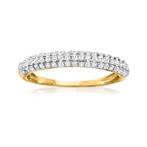 ross-simons pave diamond halfway band ring in 14kt gold