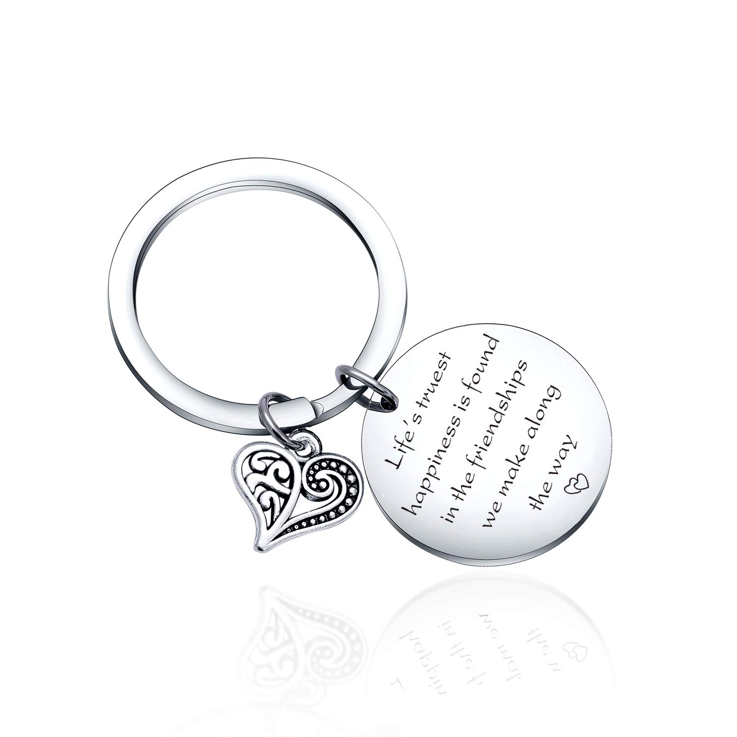 Best Friend Gift for Girls jewelry Long Distance Friendship Gifts Friend Inspirational Keychain Friend Graduation Keychain Bestie Gifts for Birthday BFF key ring (Happiness Keyring)