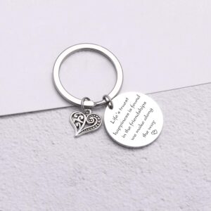 Best Friend Gift for Girls jewelry Long Distance Friendship Gifts Friend Inspirational Keychain Friend Graduation Keychain Bestie Gifts for Birthday BFF key ring (Happiness Keyring)