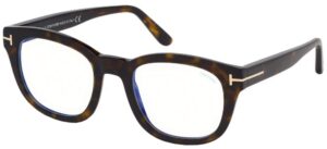 eyeglasses tom ford ft 5542 -b 052 shiny dark havana, rose gold't' logo/blue, multicolour, 50/22/145,men