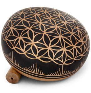 meditative 6 inch flower of life design singing bowl with mallet and cushion. tibetan sound bowls for energy healing, mindfulness, grounding, zen, meditation, feng shui meditation bowl