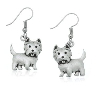 pammyj westie terrier dog drop earrings