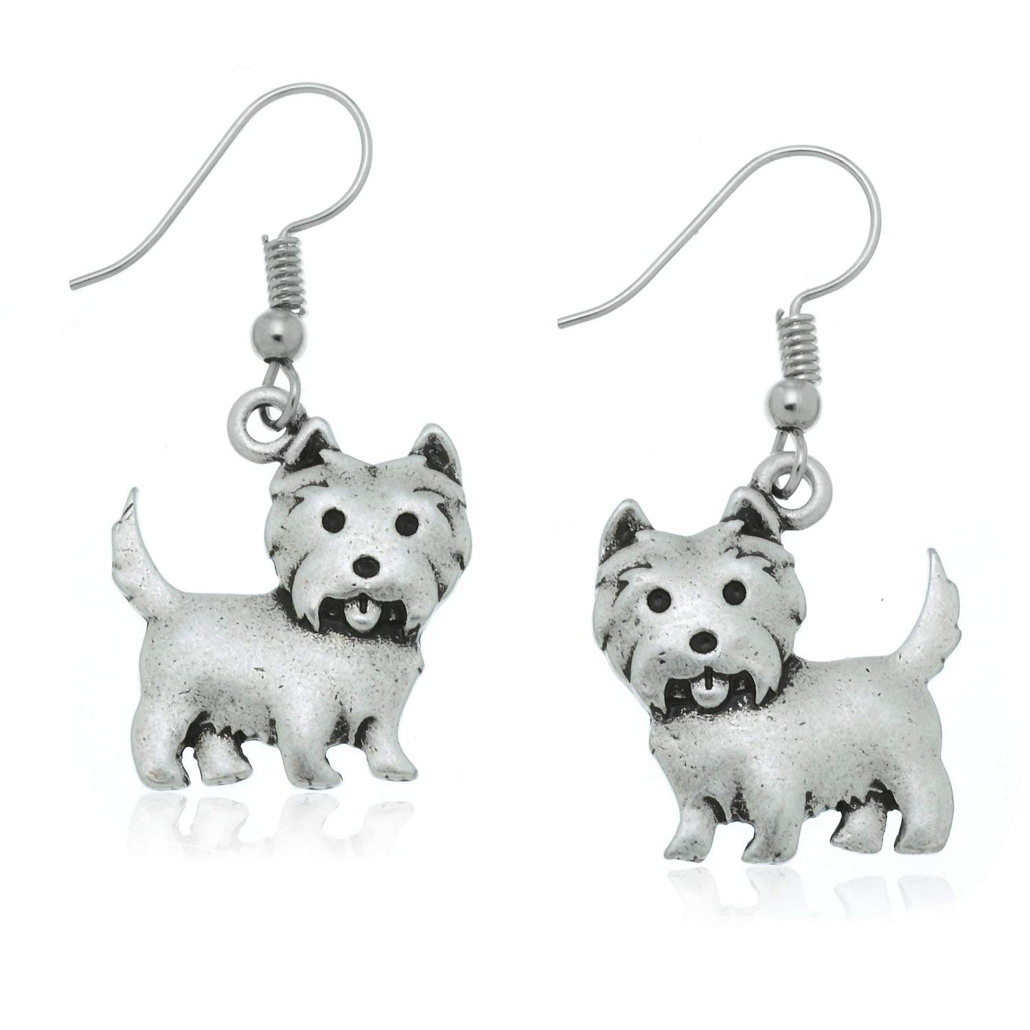 PammyJ Westie Terrier Dog Drop Earrings